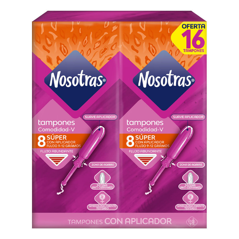 Tampones Nosotras con Aplicador Súper Plus - Cuidate en Familia