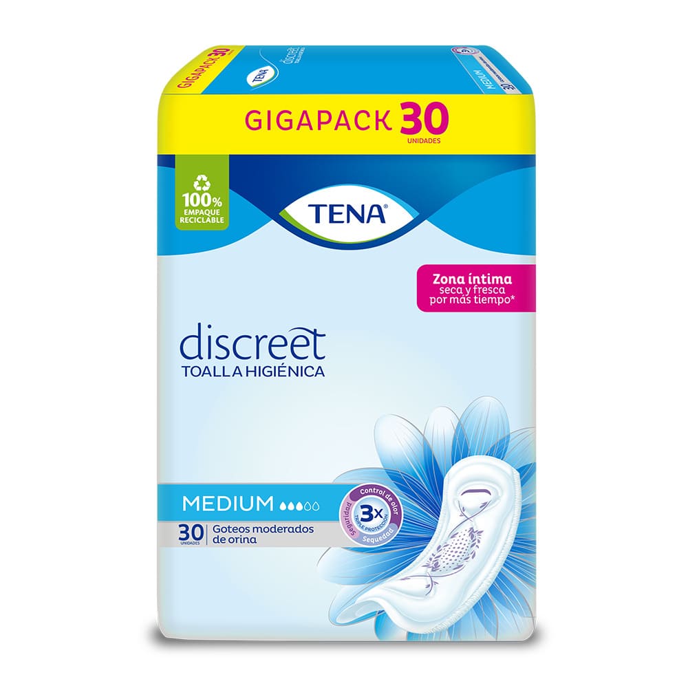 Toalla Higiénica TENA Discreet Medium - Cuidate en Familia
