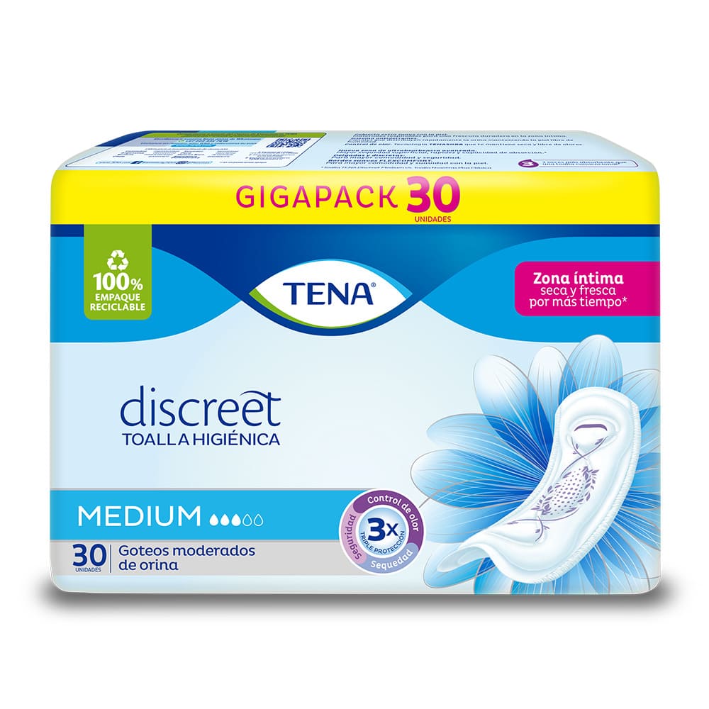 Toalla Higiénica TENA Discreet Medium - Cuidate en Familia