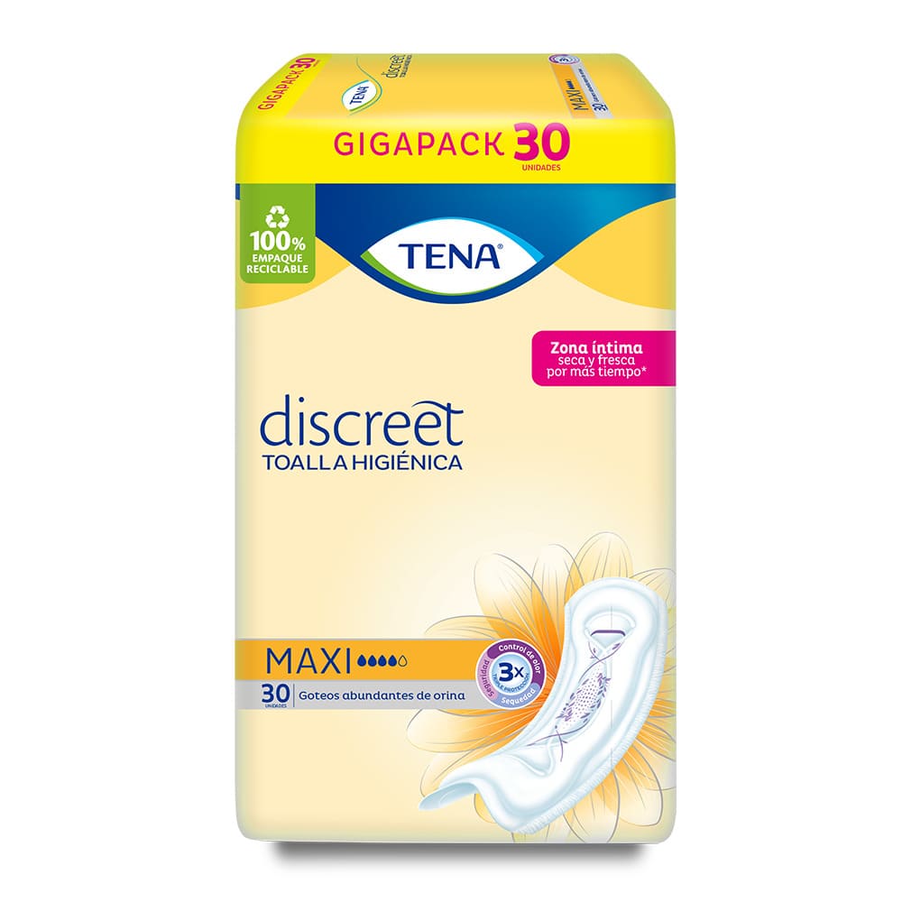 Toalla Higiénica TENA Discreet Maxi - Cuidate en Familia