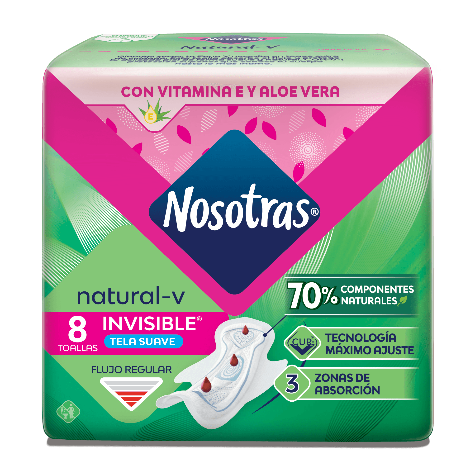 Toallas Nosotras Natural Invisible - Nosotras - Cuidate en Familia